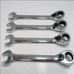 Blue-Point BOER704 4pc 12pt SAE 15° Offset Ratcheting Box Open-End ...