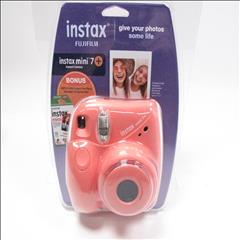 FujiFilm Instax Mini 7 Plus Instant Camera Bundle Coral