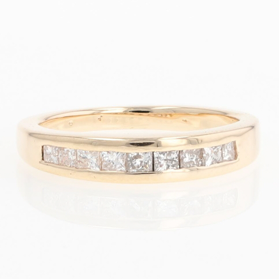 .49ctw Princess Cut Diamond Channel-Set Wedding Band 10k Yellow Gold ...