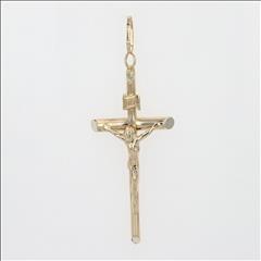 Religious Crucifix Cross Pendant without Chain 14K Yellow Gold 5.13 Grams