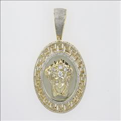 2.00ctw Round Diamond Medusa Pendant without Chain 10k Yellow Gold 42. ...