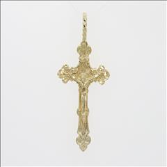 Religious Crucifix Cross Pendant without Chain 14k Yellow Gold 2.95 Grams