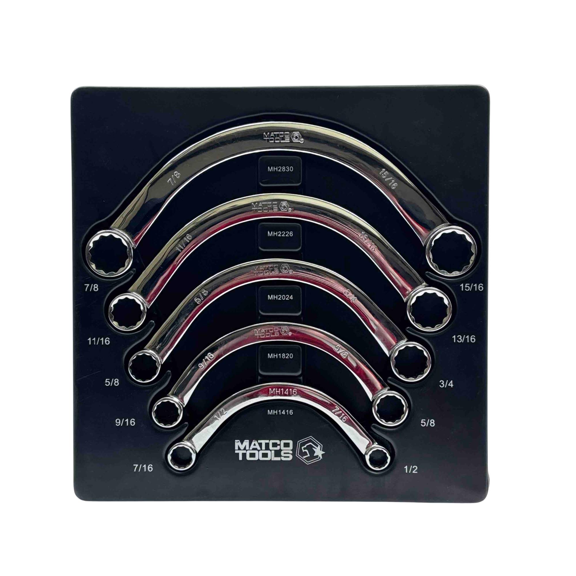 Matco Tools SMH5T 5-Piece SAE Half Moon Wrench Set