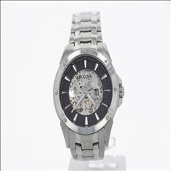 Bulova Clarks Gleeson Over Black Dial Automatic Stainless Steel Men's ...