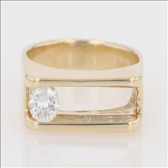 .41ct Round Diamond Solitaire Sliding Statement Ring 14k Yellow Gold ...