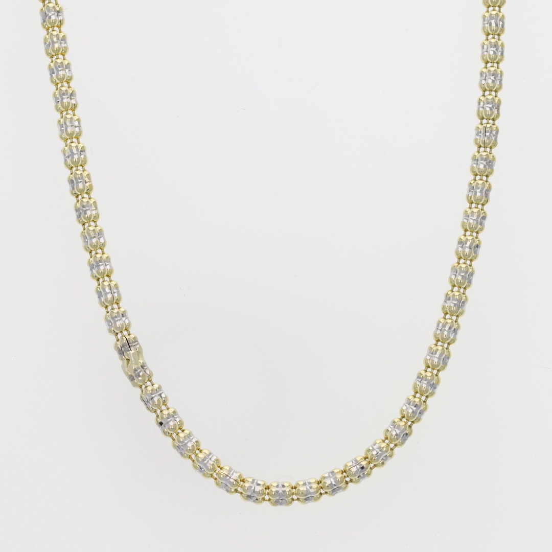 2.6mm Beaded Link Chain 18" Necklace 14k Multi-Tone Gold 9.17 Grams