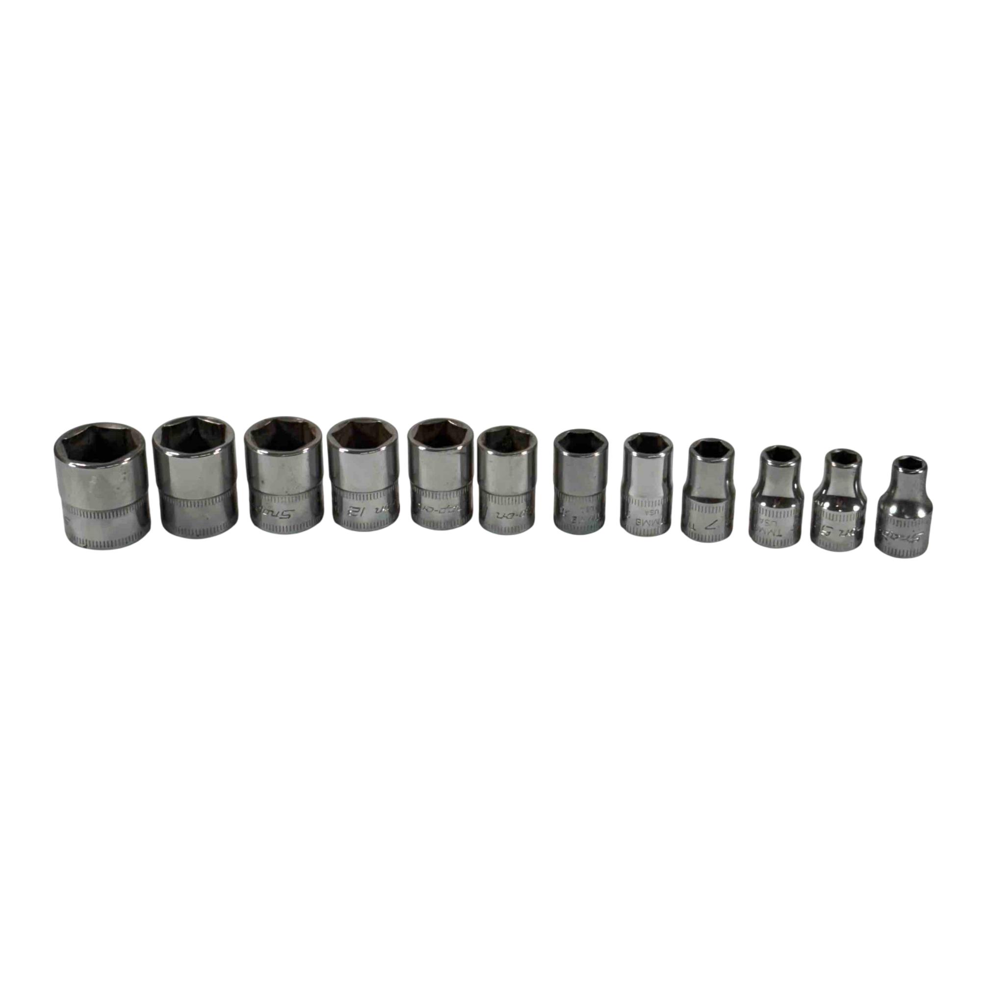 Snap-on Tools 112TMMY 12pc 1/4" Drive 6pt Metric Flank Drive Shallow ...