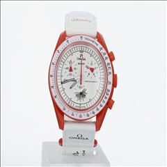 Swatch Bioceramic Moonswatch Mission to Mars White Dial Men's Wristwatch