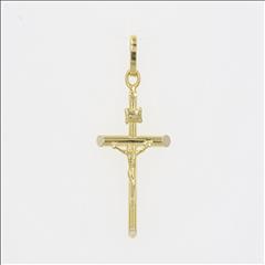 Religious Crucifix Cross Pendant without Chain 18k Yellow Gold 1.39 Grams