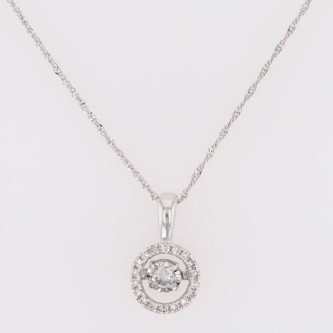 .23ctw Round Diamond In Motion Pendant on 18" Necklace 10k White Gold 2 ...