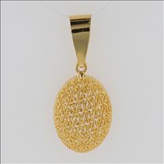 Diamond Cut Dome Statement Pendant without Chain 21k Yellow Gold 4.96 Grams