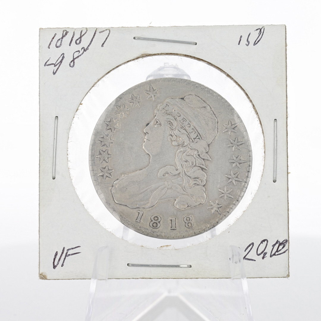 1818 50C Capped Bust Half Dollar 89% Fine Silver Coin Philadelphia Mint ...