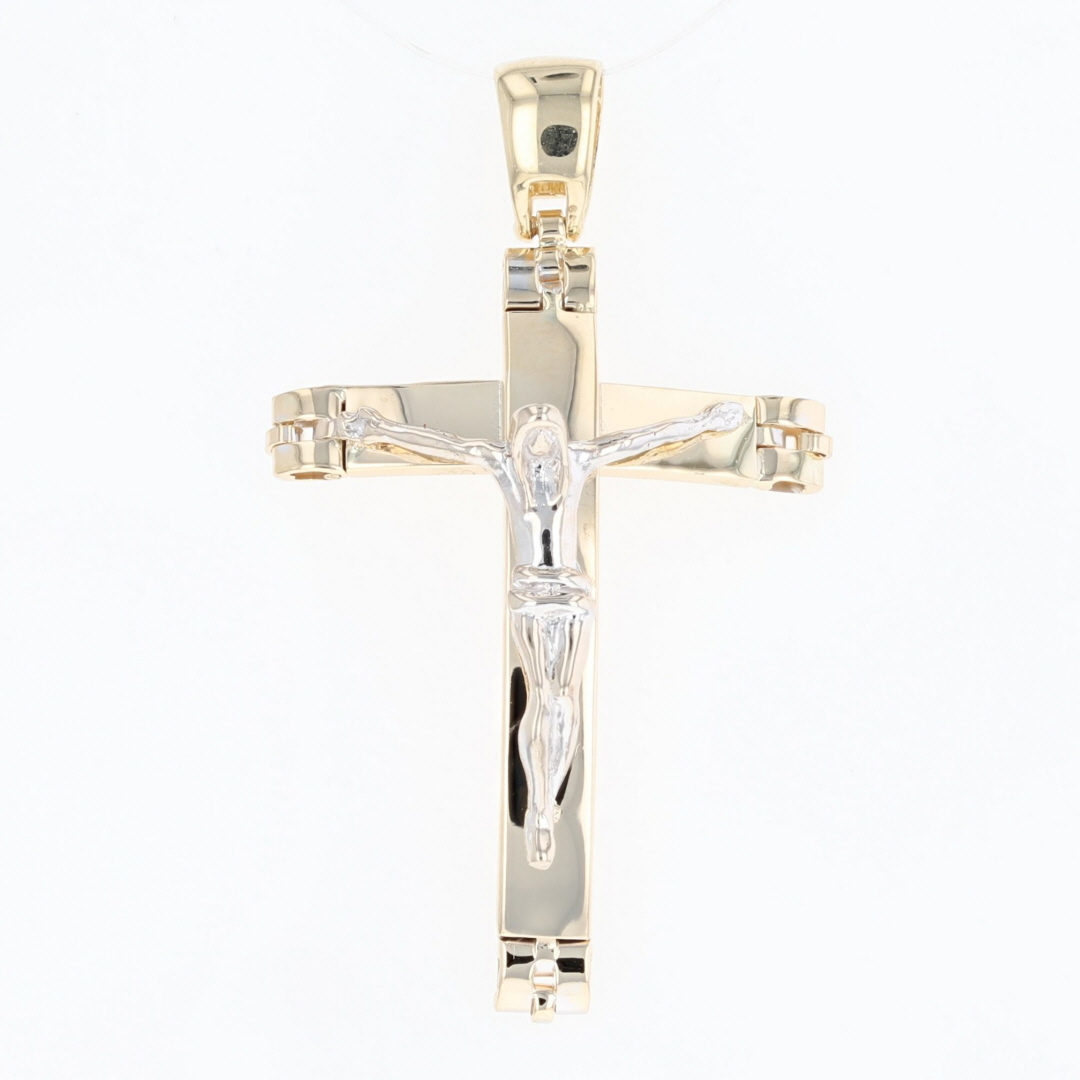 2" Religious Crucifix Cross Pendant without Chain 14k Multi-Tone Gold 4 ...