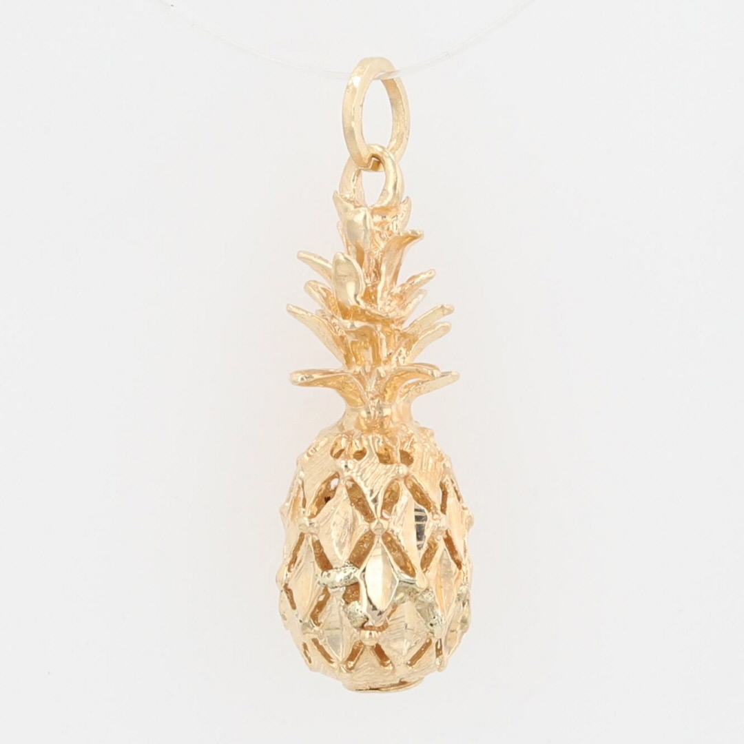 1" Diamond-Cut 3D Pineapple Pendant without Chain 14k Yellow Gold 2.48 ...