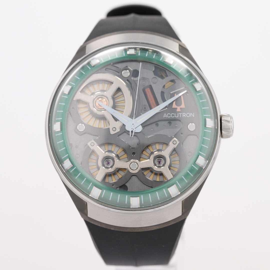 Accutron DNA Electrostatic 45mm Gray Dial Green Accents Men's Wristwatch