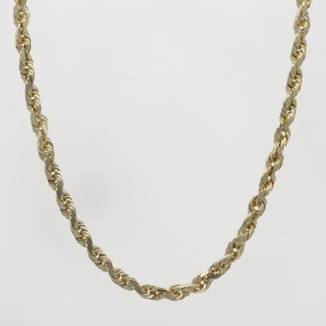 Midas 3.7mm Rope Link Chain 24.25" Necklace 10k Yellow Gold Bolivia 22. ...