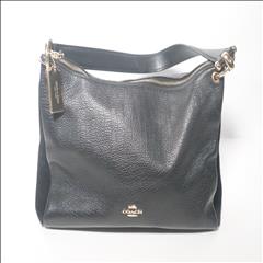 Coach K-1981-F76921 Mia Leather & Suede Black Shoulder Bag