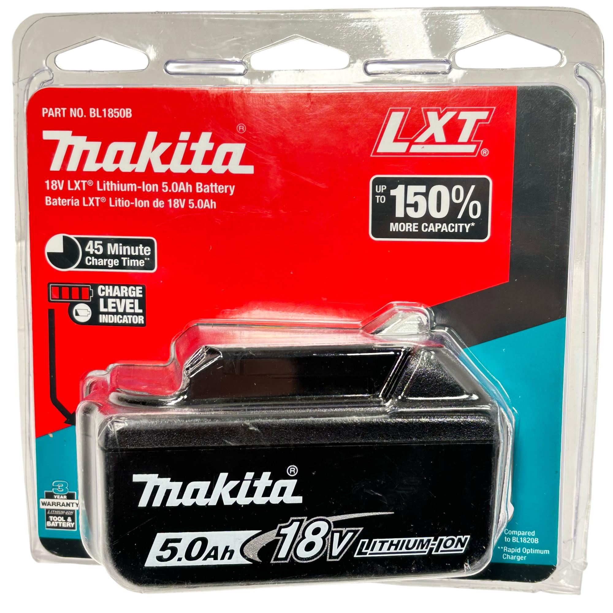 Makita BL1850B 18V LXT Lithium-Ion 5.0Ah Battery Pack