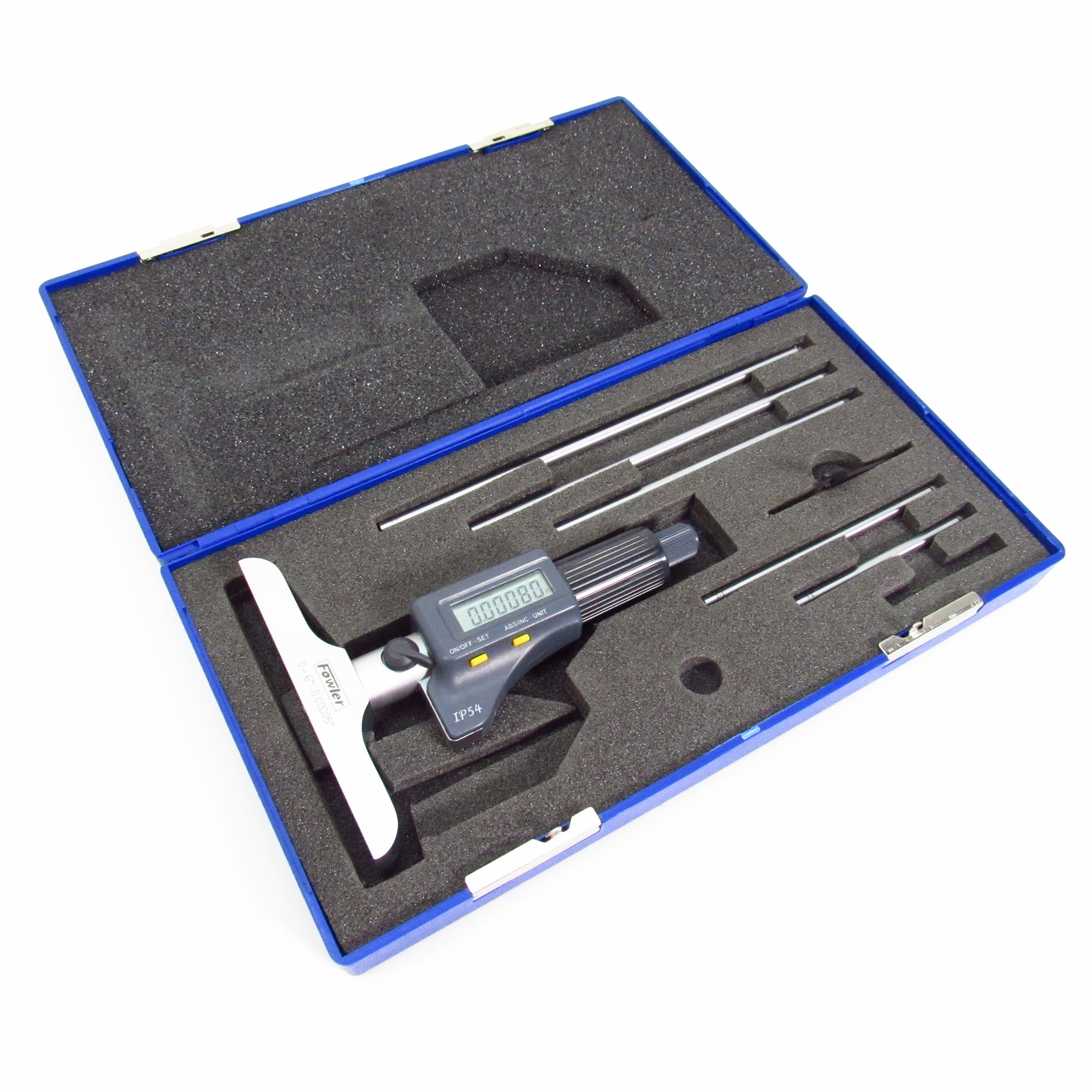 Fowler 0-6'' 0.00005'' IP54 Electronic Digital Depth Micrometer