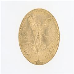 1821 - 1947 Centenario 50 Peso Mexican Gold Coin 37.5 Grams with Coin ...