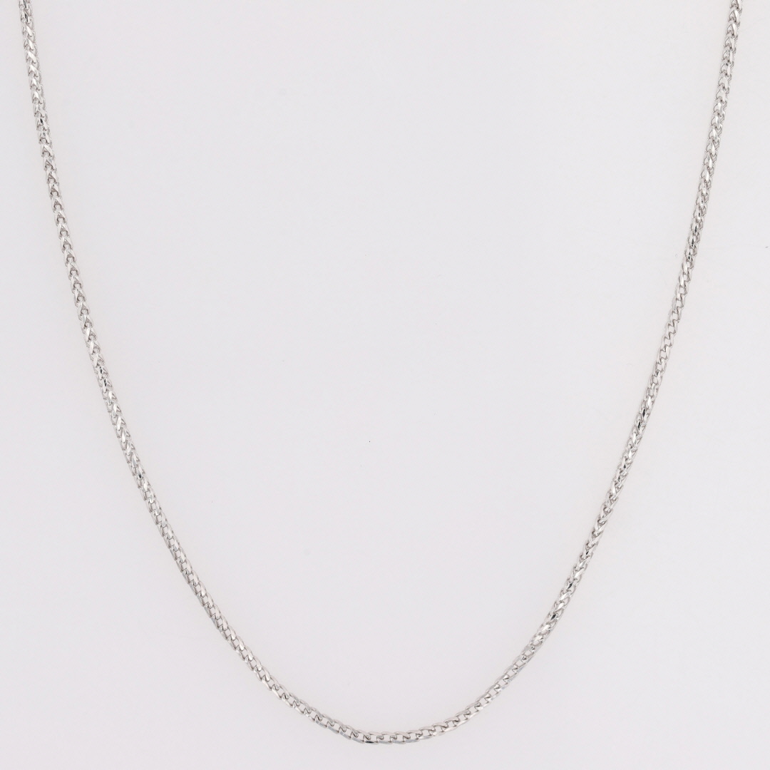 1mm Foxtail Link Chain 18" Necklace 10k White Gold 2.64 Grams