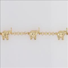 11mm Elephant Rolo Link Chain Statement 7.5" Bracelet 14k Yellow Gold 5 ...