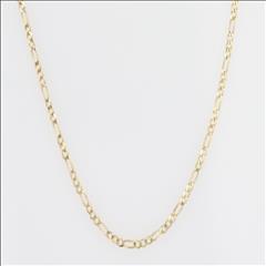 2mm Figaro Link Chain 22.25" Necklace 10k Yellow Gold 2.95 Grams