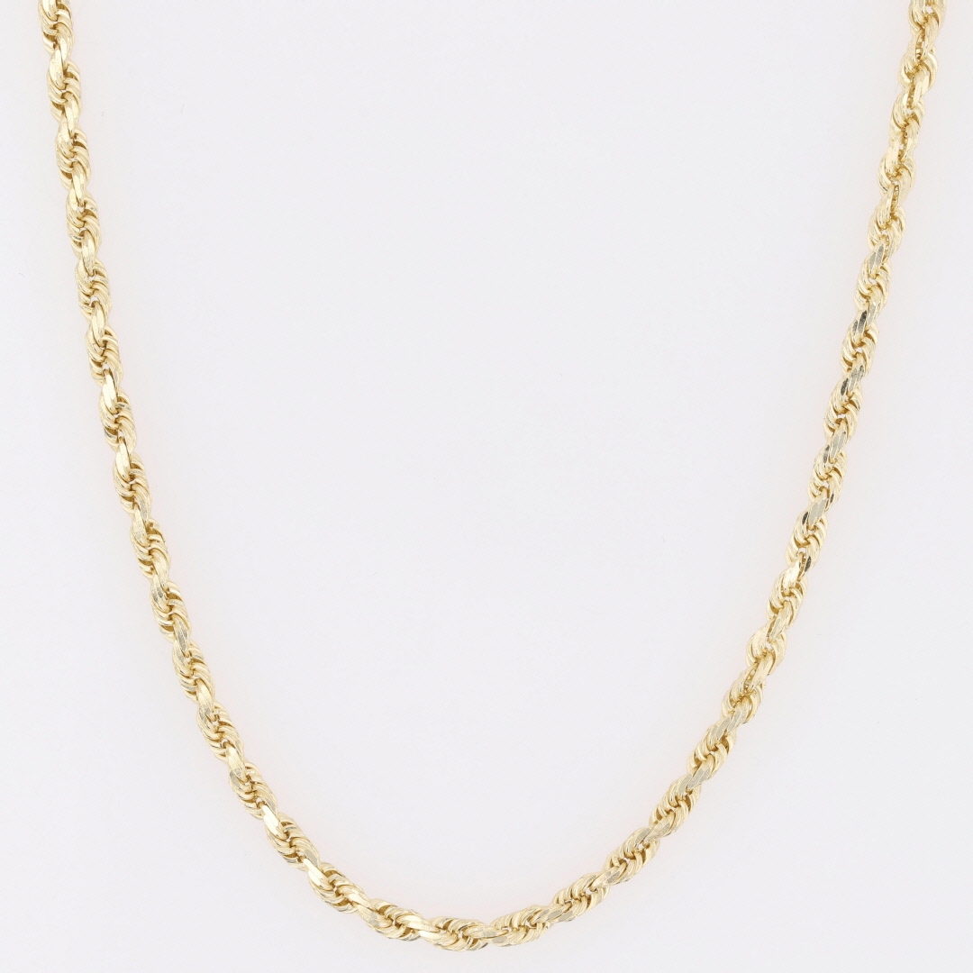 2mm Rope Link Chain 28" Necklace 14k Yellow Gold 12.75 Grams