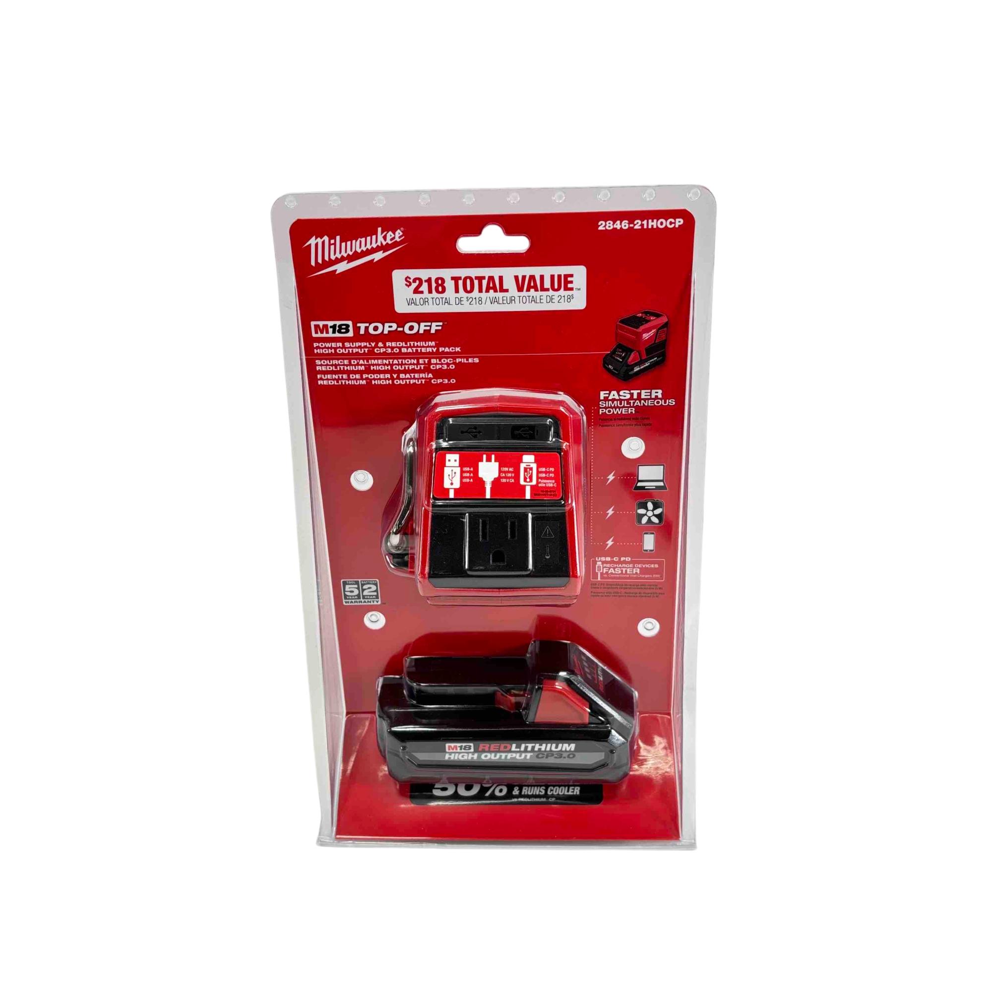 Milwaukee 2846-21HOCP M18 Li-Ion TOP-OFF Power Supply Kit