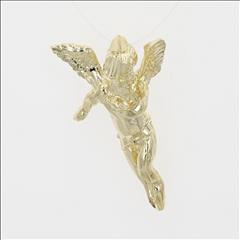Dabbing Angel Cherub Pendant without Chain 14k Yellow Gold 3.88 Grams