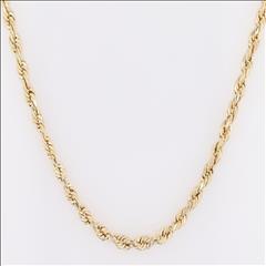 3.8mm Rope Link Chain 24.5" Necklace 10k Yellow Gold Peru 6.84 Grams