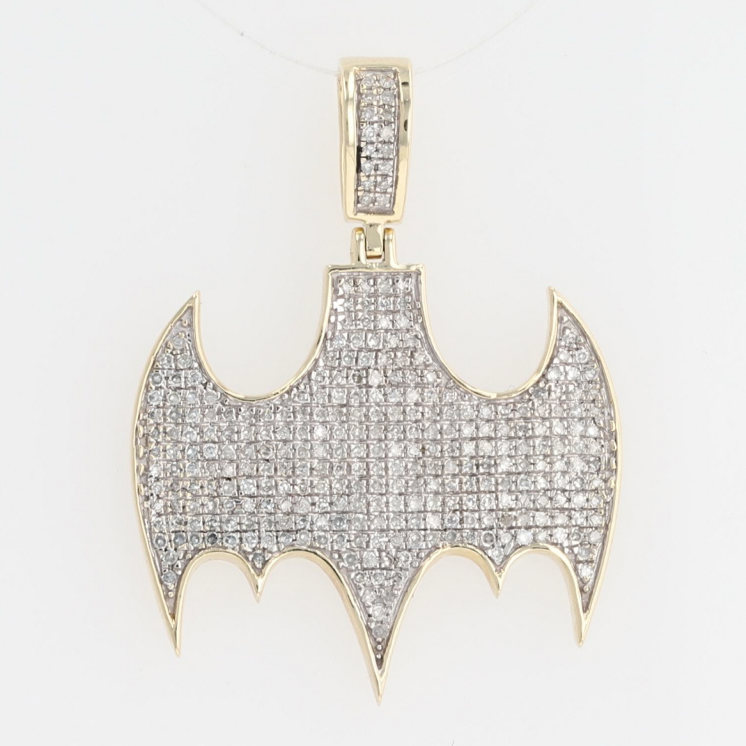 .52ctw Diamond Pavé Batman Logo Pendant w/o Chain 10k Yellow Gold 4.35 ...
