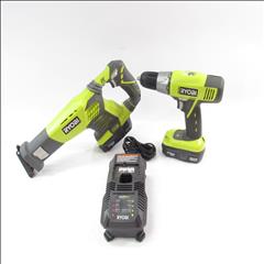 Ryobi P514 18V Variable Speed Reciprocating Saw P271 18V 1/2" Drill Driver