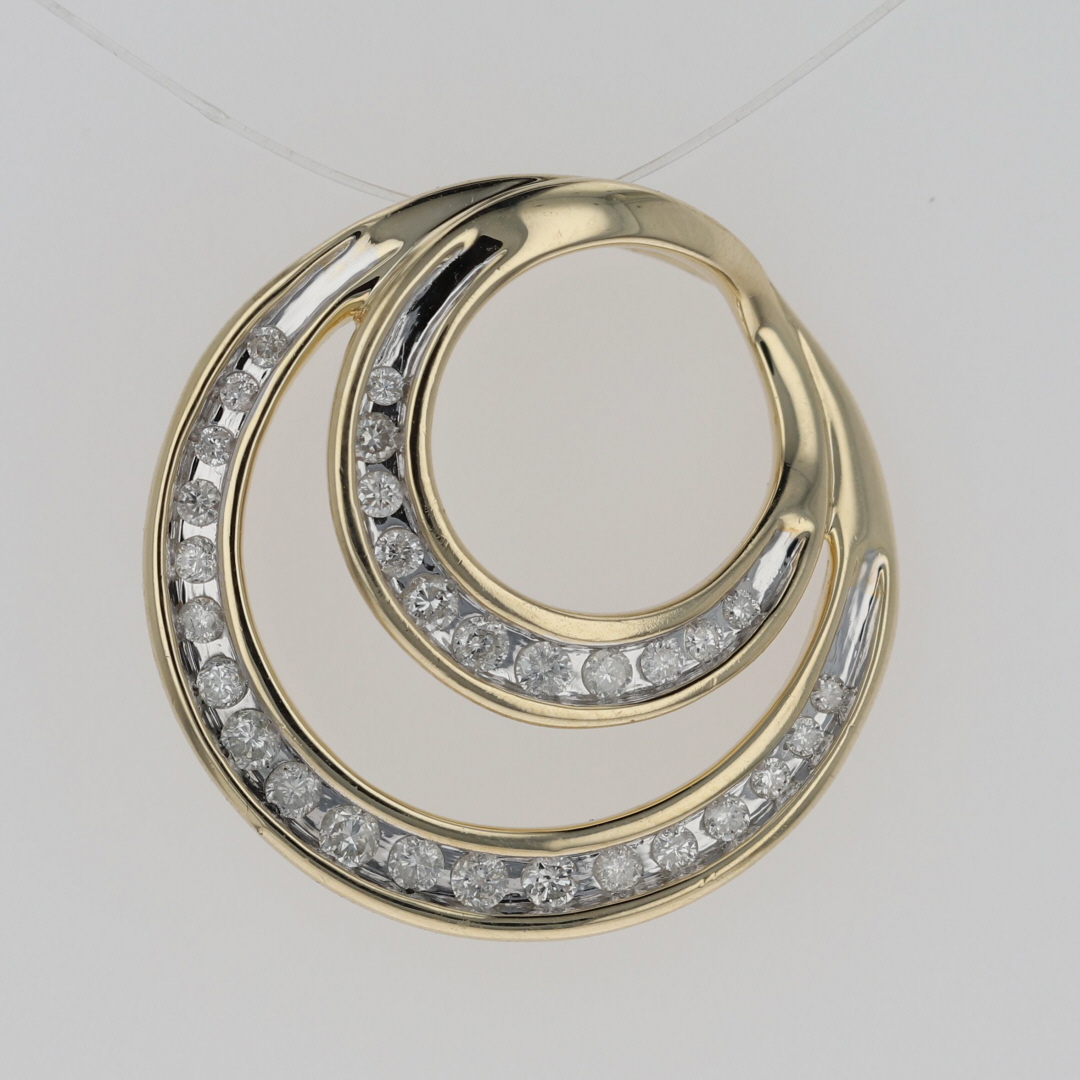 .40ctw Round Cut Diamond Channel-Set Pendant without Chain 14k Multi ...