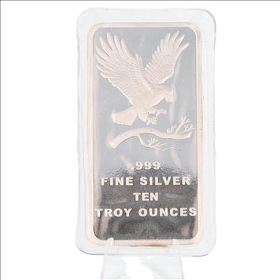 SilverTowne Eagle Design 10 oz .999 Fine Silver Minted Bar Sealed