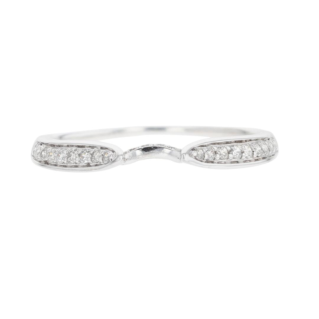 .17ctw Round Cut Diamond Contoured Wedding Band Ring 10k White Gold ...