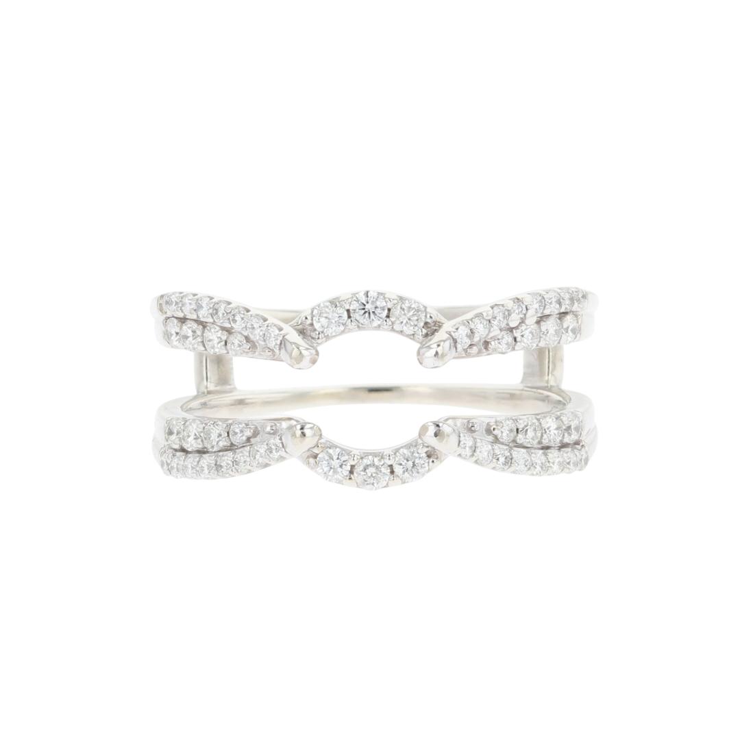 .35ctw Round Cut Diamond Enhancer Wedding Band Ring 10k White Gold Size ...