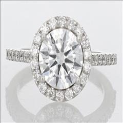 IGI® 2.60ctw Lab-Created Diamond Halo Engagement Ring 14k White Gold ...