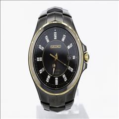 Seiko Coutura Diamond Accent Black Dial 42mm Stainless Steel Men's ...