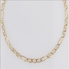 4mm Figarucci Link Chain 25.25" Necklace 14k Yellow Gold 14.73 Grams