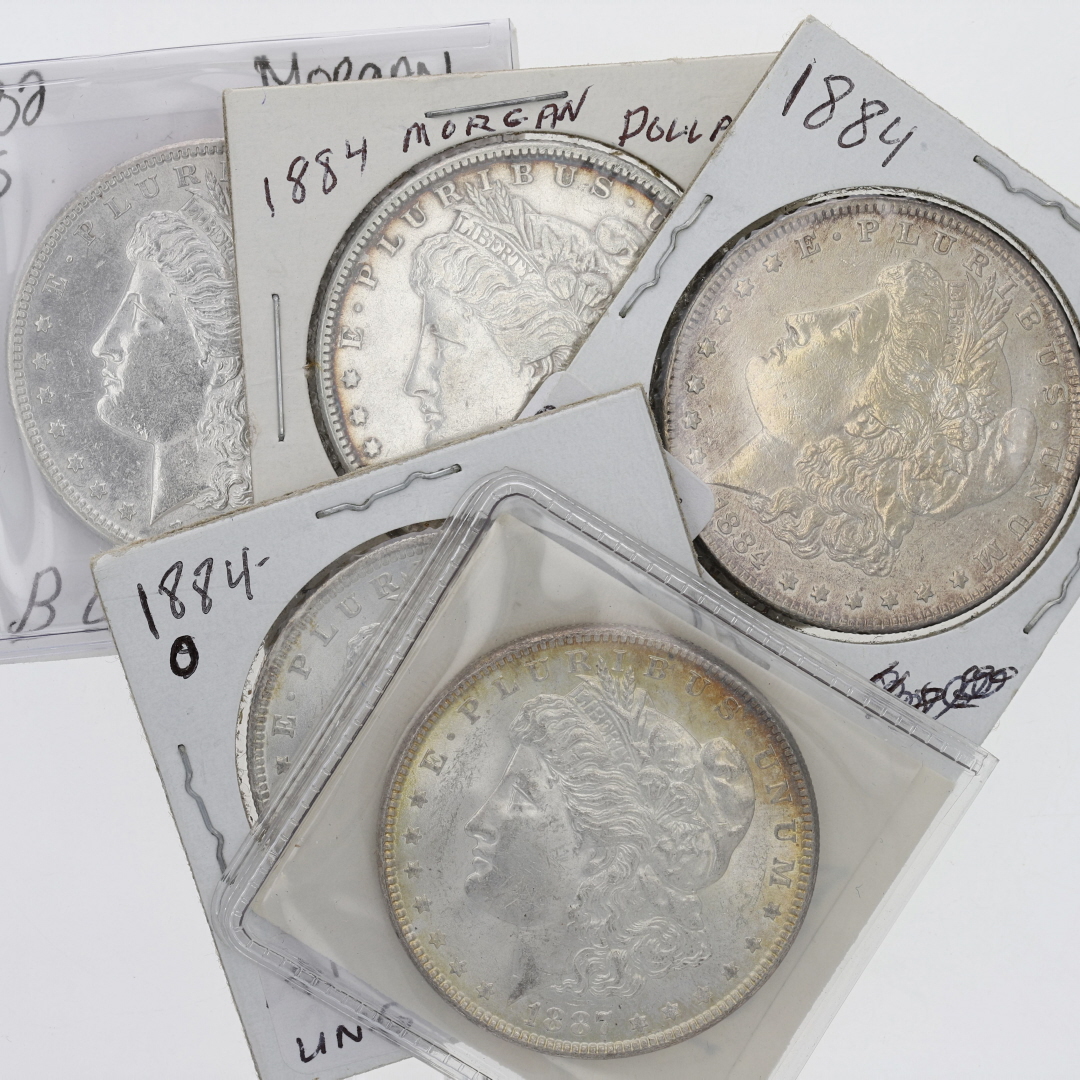 1882, 1884, 1887 $1 Morgan Silver One Dollar Coin 90% Fine Silver Set ...