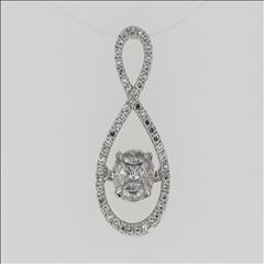 .60ctw Diamond In Motion Cluster Pendant without Chain 14k White Gold 1 ...