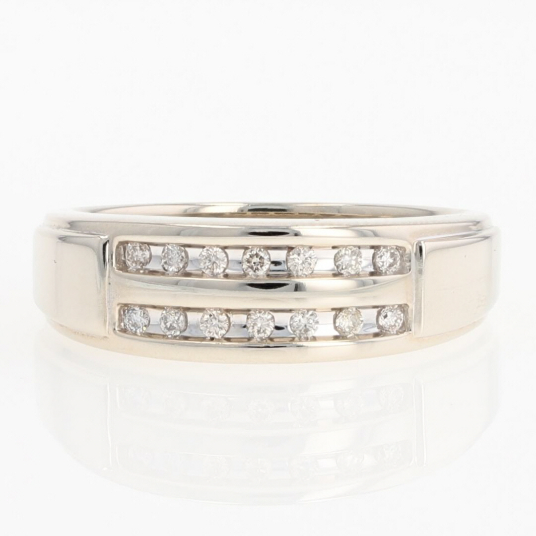 .20ctw Round Diamond Two-Row Channel-Set Wedding Band 10k White Gold ...