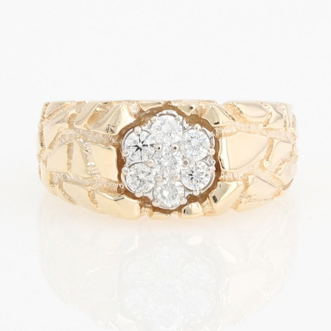 .45ctw Round Diamond Cluster Nugget Statement Ring 10k Yellow Gold Size ...