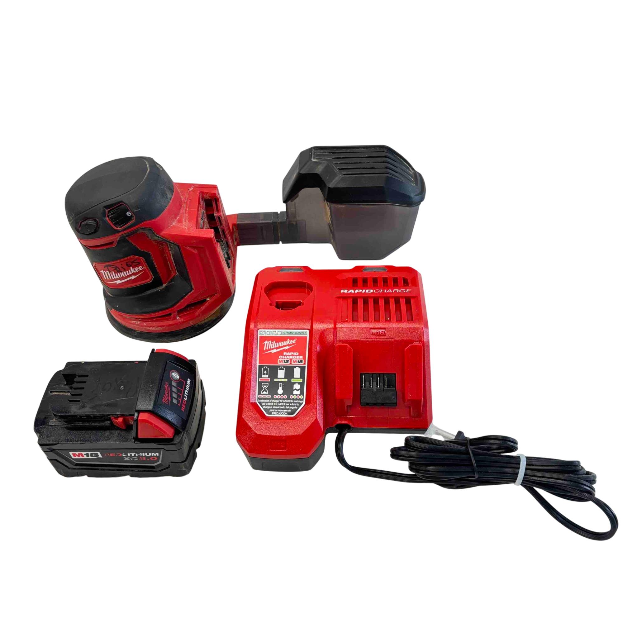 Milwaukee 2648-20 M18 18-Volt Lithium-Ion Cordless 5 in. Random Orbit ...