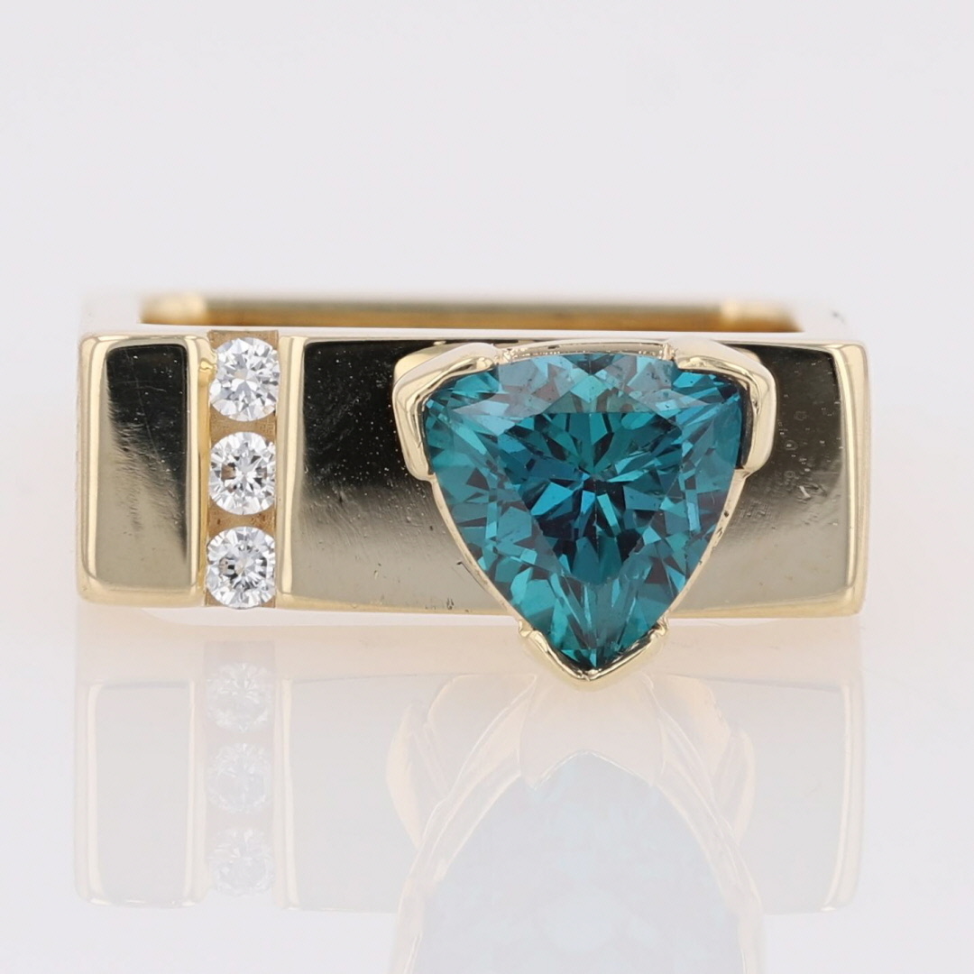 Trisko 1.49ctw Lab-Created Alexandrite and Diamond Ring 14k Yellow Gold ...