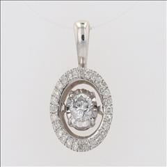 .25ctw Round Cut Diamond in Motion Halo Pendant without Chain 10k White ...