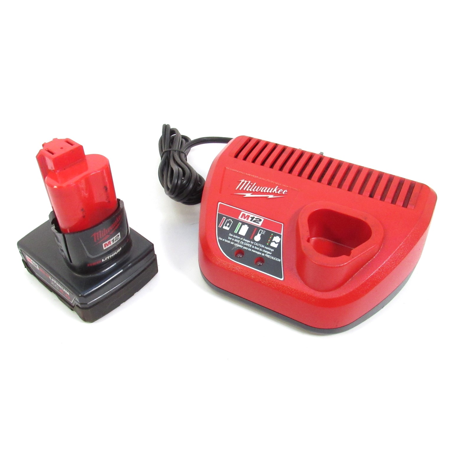 Milwaukee 48-11-2440 M12 4Ah Li-ion Battery Pack & M12 48-59-2401 ...