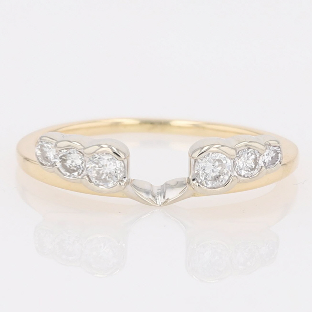 .33ctw Round Diamond Bezel Set Wedding Band Ring 14k Multi-Tone Gold ...