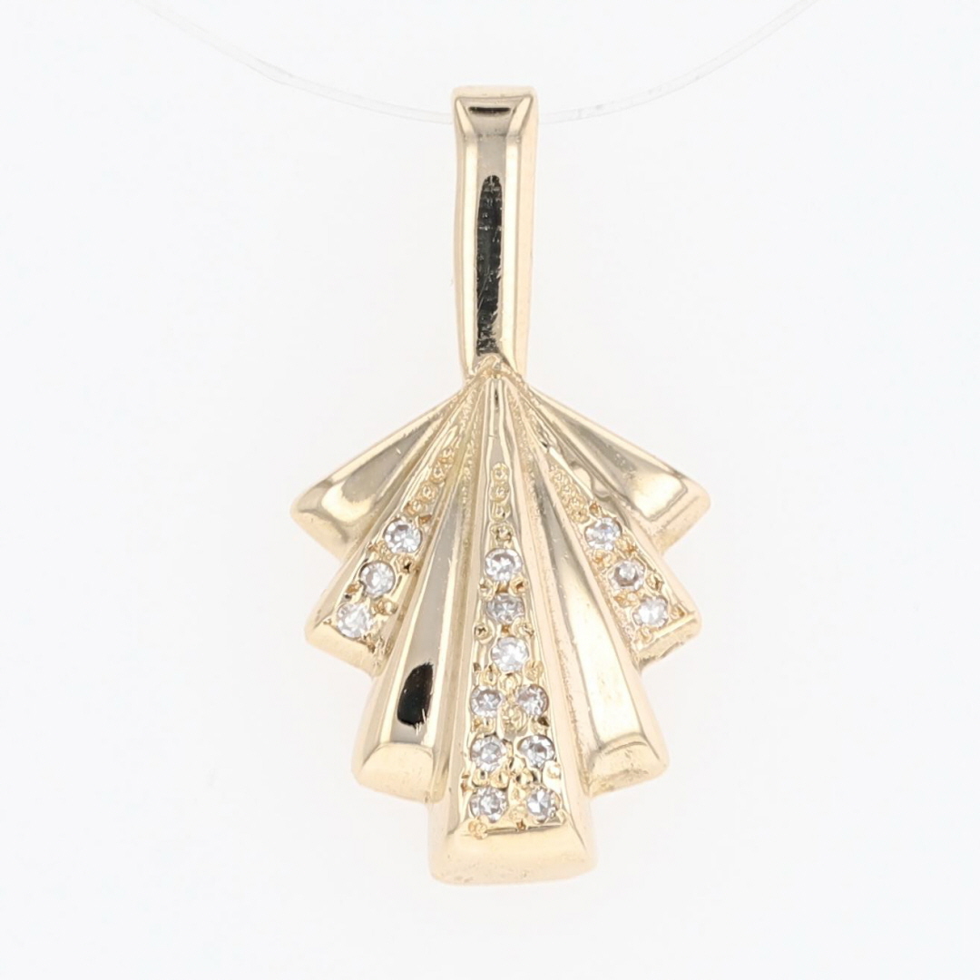 .08ctw Round Cut Diamond Statement Pendant without Chain 14k Yellow Gold
